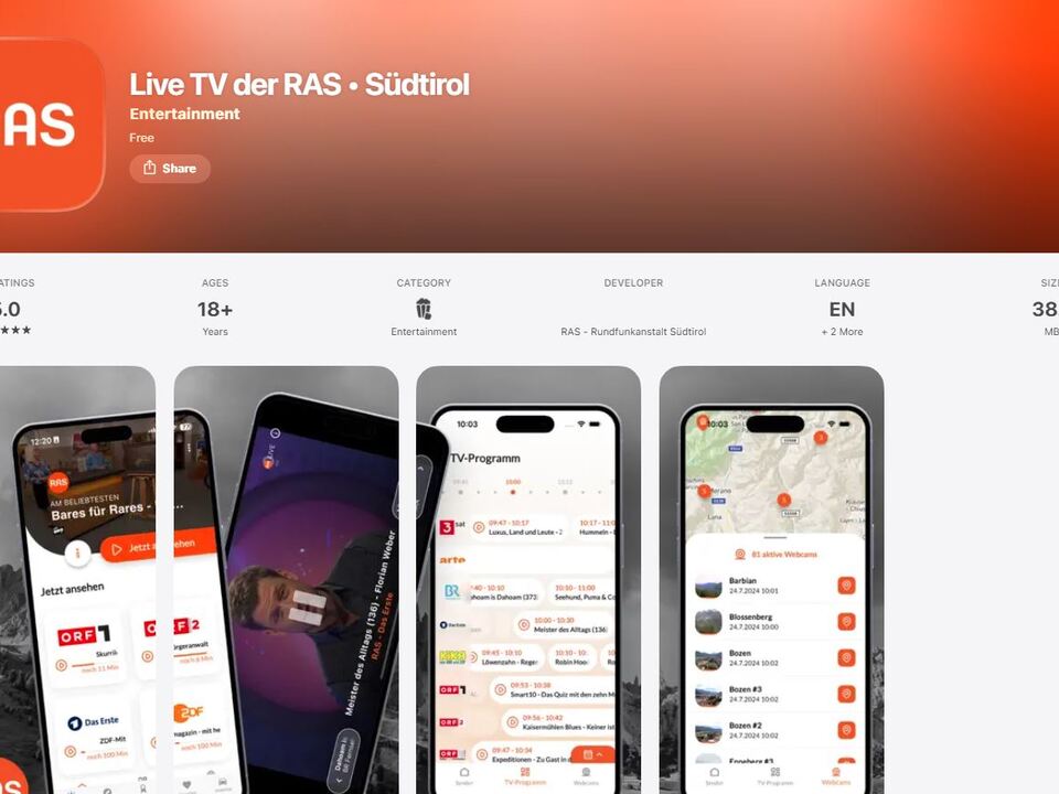 Relaunch der RAS-App mit neuen Funktionen – Südtirol News
